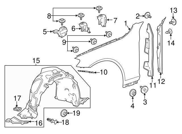 222-690-33-02 - Fender Liner - 2014-2017 Mercedes-Benz ...