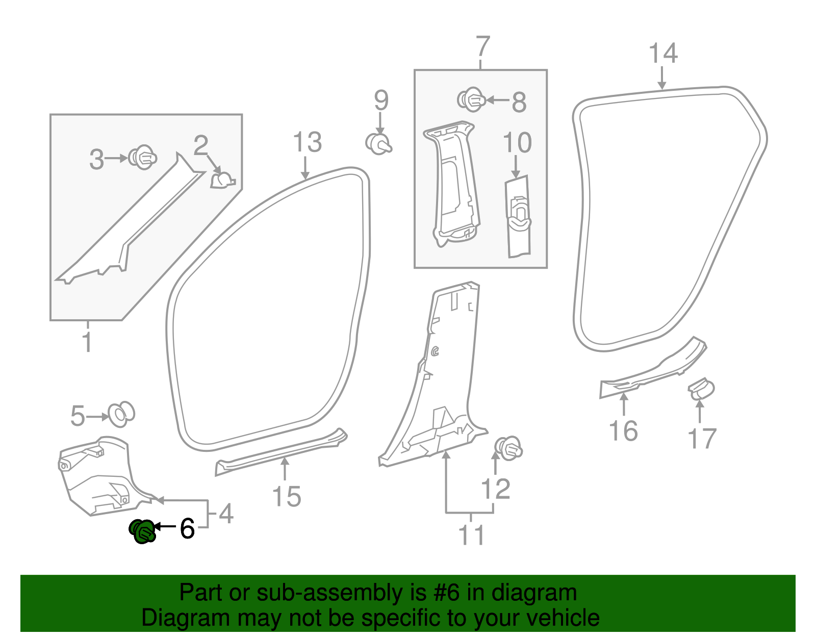 90467-10167 - Upper Center Pillar Trim Clip 2000-2025 Toyota | Longo ...