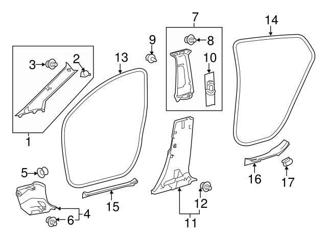 90467-10167 - Upper Center Pillar Trim Clip 2000-2024 Toyota | Longo ...