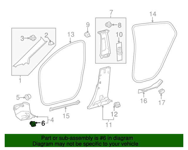 90467-10167 - Upper Center Pillar Trim Clip 2000-2024 Toyota | Longo ...