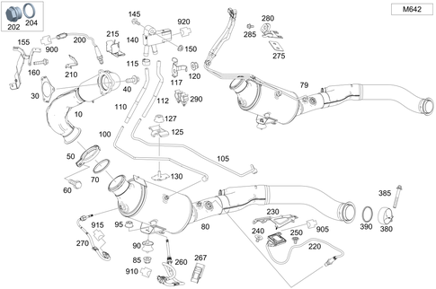 Exhaust System on 6-Cylinder Diesel Vehicles for 2012 Mercedes-Benz ...