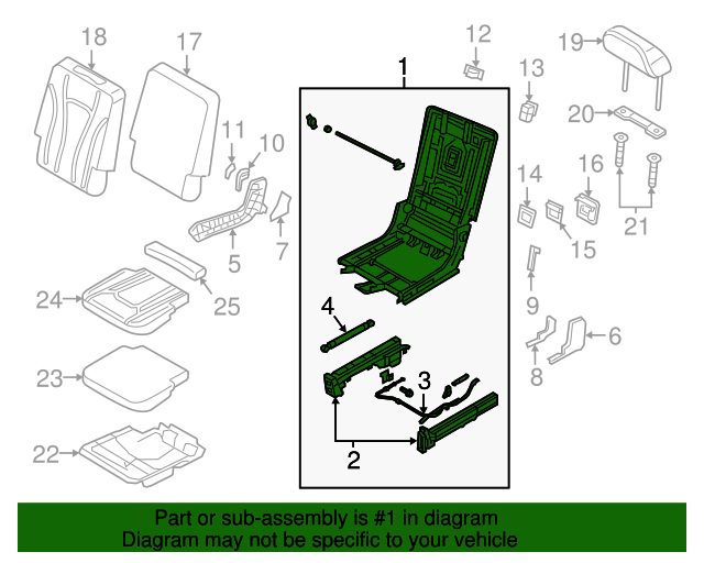 4M0-883-108-E-QA5 - Seat Frame 2017-2023 Audi | Audi OEM Parts