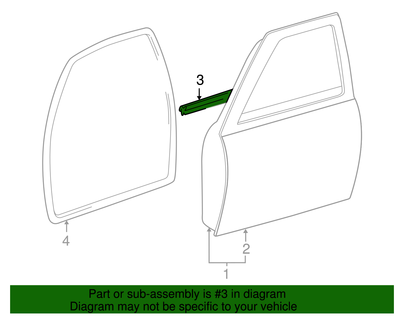 Toyota Parts Door Window Belt Weatherstrip (Right, Front) 68160-04020 ...