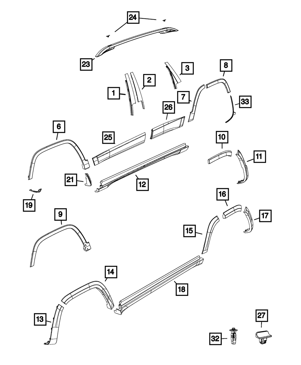 2014-2018 Jeep Cherokee Front Fender Spat, Right 68196516AD | Mopar eStore