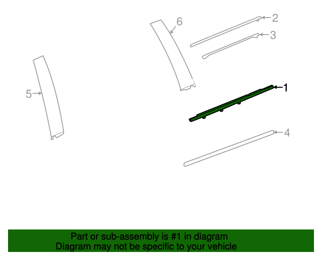 2015-2020 GM Bright Chrome Passenger Side Rear Side Door Window Belt ...