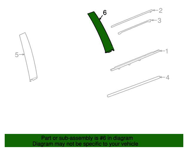 2015-2020 GM Rear Driver Side Door Window Frame Rear Applique 84263150 ...