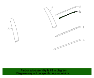 2015-2020 GM Bright Chrome Passenger Side Rear Side Door Window Upper ...