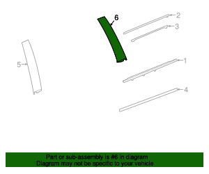 2015-2020 GM Rear Passenger Side Door Window Frame Rear Applique ...