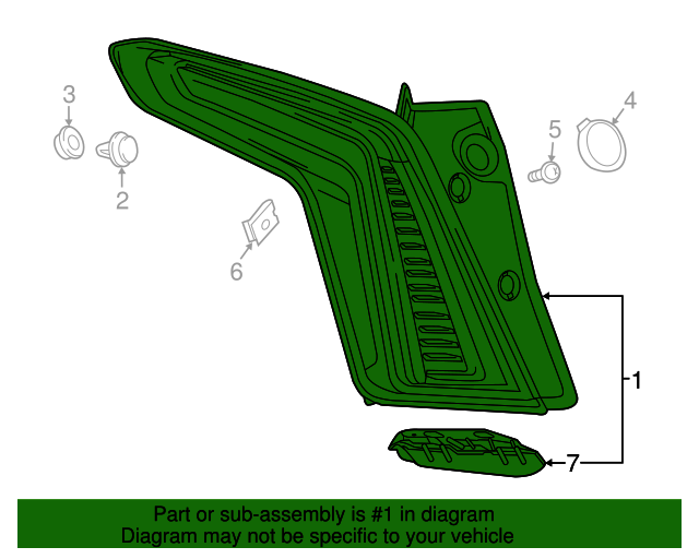 2020-2024 Cadillac XT5 Tail Lamp - Passenger Side (RH) 84514975 ...