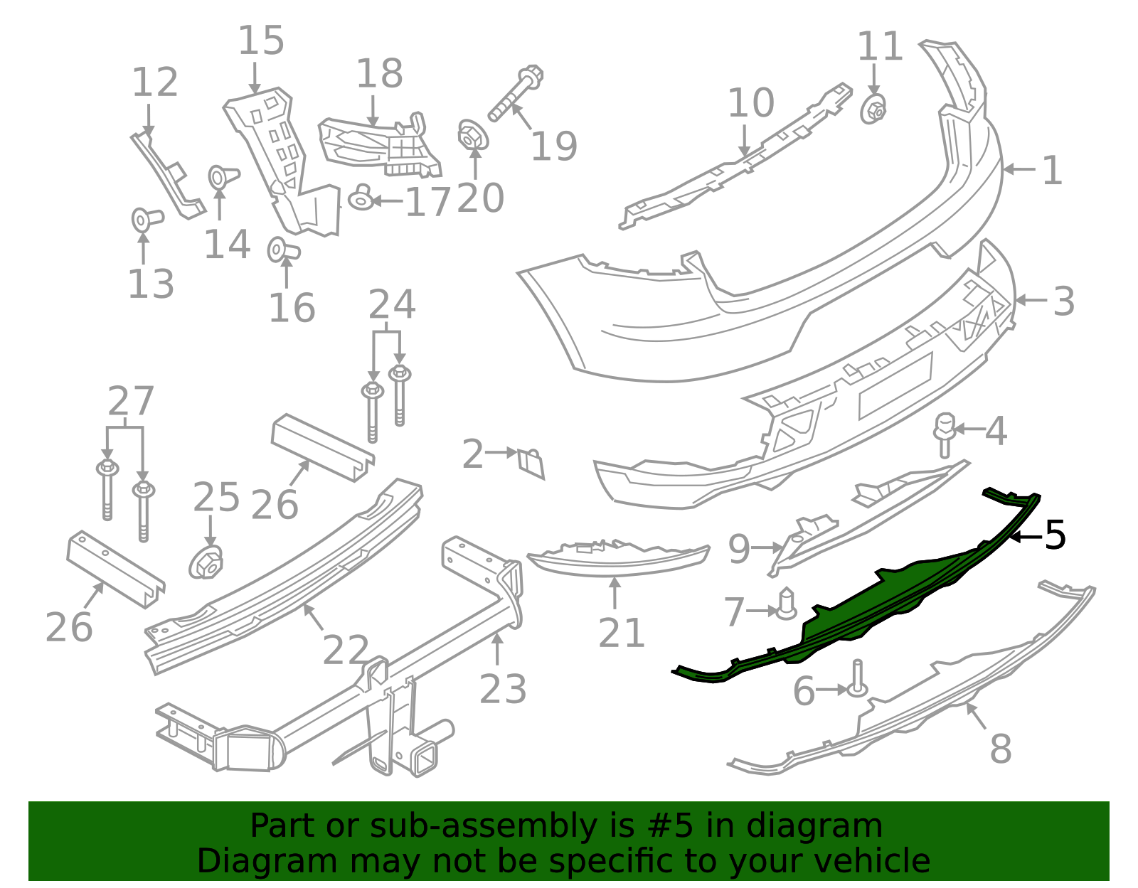2015-2022 Porsche Macan Stainless-Steel Rear Trim 95B-807-837-A-6M7 ...