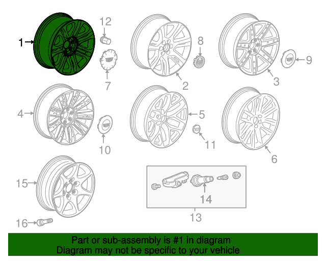 2015-2020 Cadillac 20x9-Inch Aluminum Wheel 84341232 | GMPartsDirect.com
