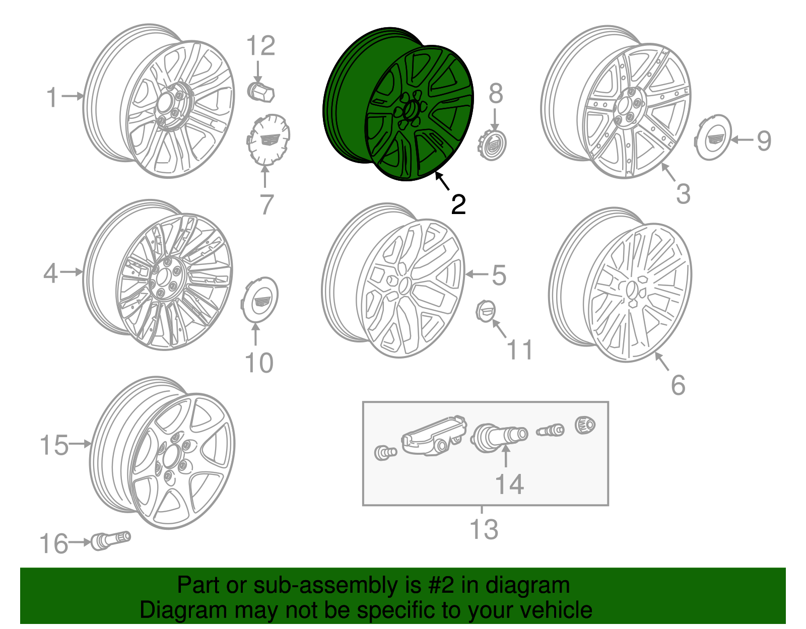 2015-2019 Cadillac Wheel, Alloy 84497728 GM | GMPartsDirect.com