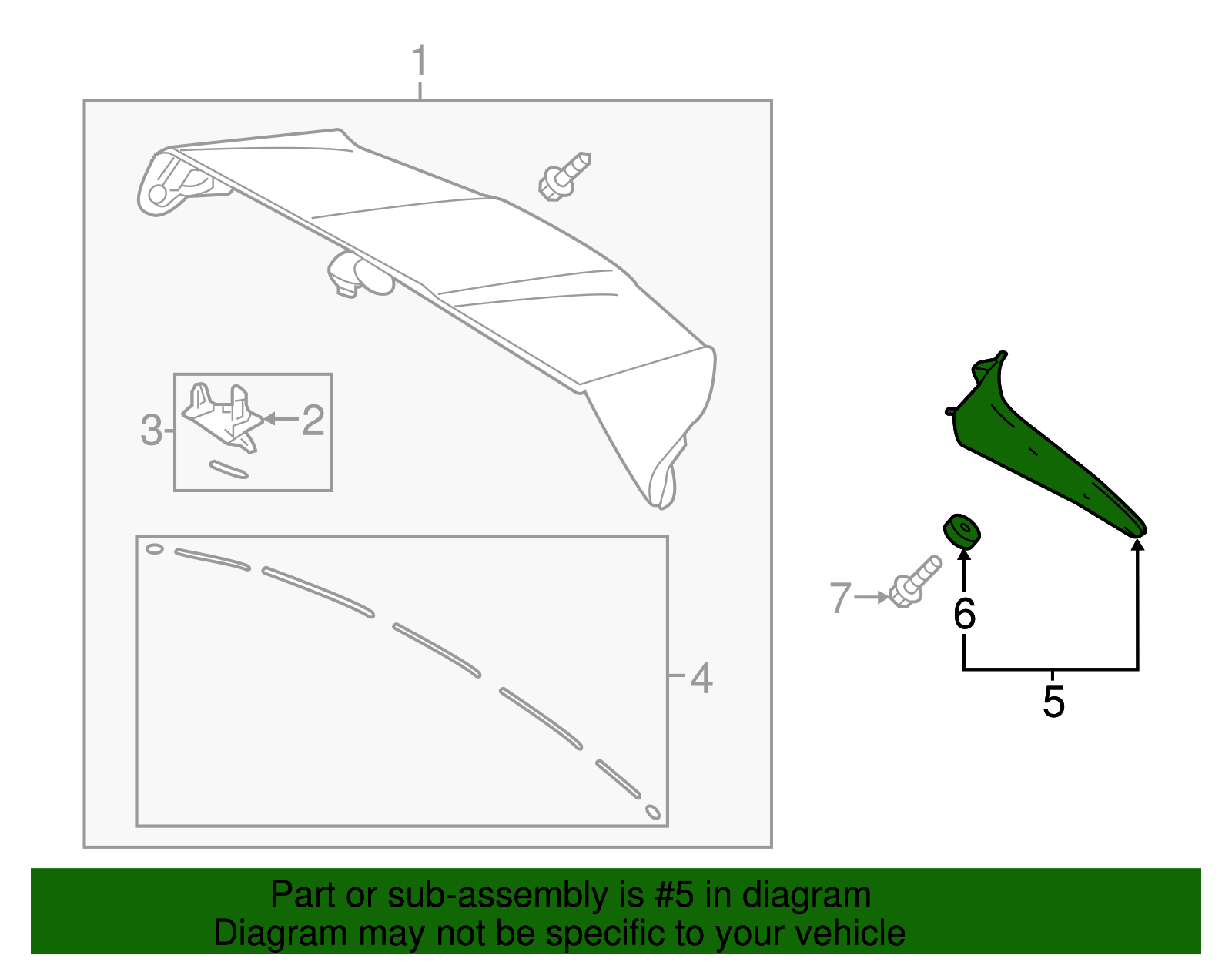 76087-0E021 - Spoiler 2014-2019 Toyota Highlander | AutoNation Parts