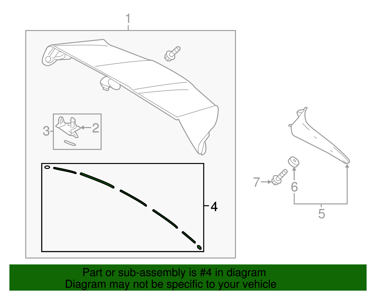2014-2019 Toyota Highlander Spoiler Assembly Protector 76872-0E030 ...