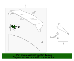 2014-2019 Toyota Highlander Spoiler Assembly Cover 76893-0E020 | Toyota ...