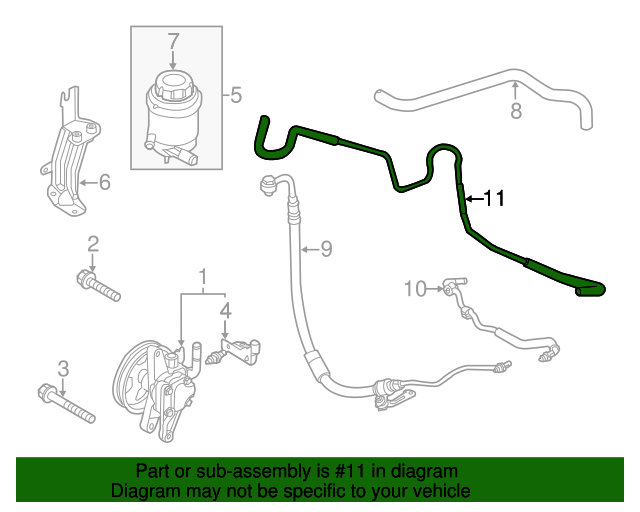 2010-2011 Kia Soul Power Steering Return Hose 57520-2K010 | OEM Parts ...