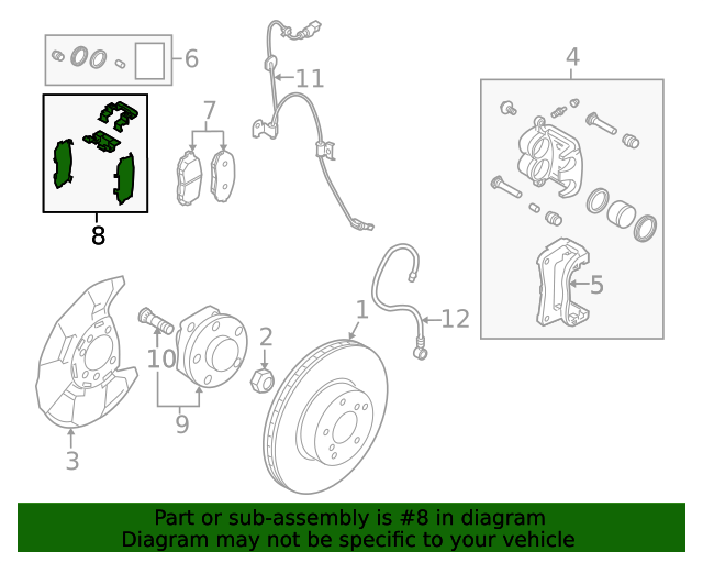 2019-2023 Subaru Hardware Kit For front Brakes / VIN 26298SJ000 ...