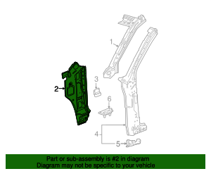 2014-2020 GM Inner Hinge Pillar 23189486 | GMPartsDirect.com