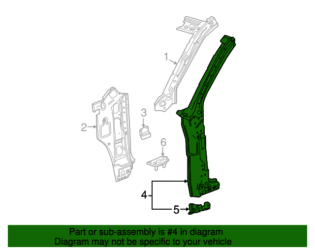 2014-2020 GM Passenger Side Body Hinge Pillar Outer Panel Reinforcement ...