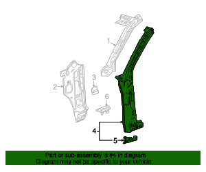 2014-2020 GM Driver Side Body Hinge Pillar Outer Panel Reinforcement ...