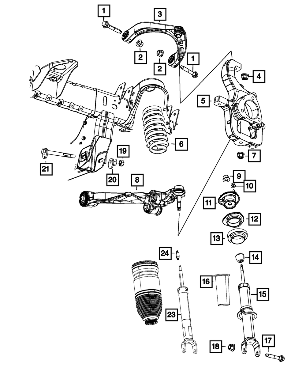 68265014AA - Front Knuckle, Right 2019-2024 Ram 1500 | Mopar Wholesale ...