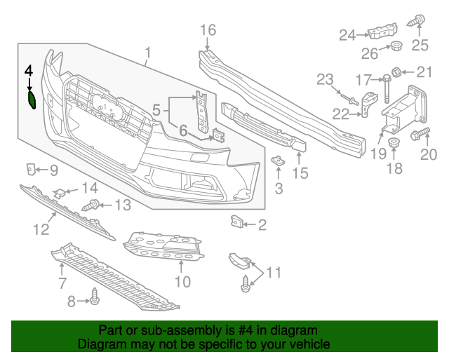 2013-2017 Audi Tow Eye Cap 8T0-807-241-D-GRU | Audi USA Parts