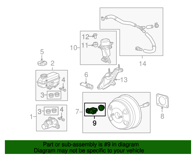 2010-2017 GM Power Brake Booster Vacuum Sensor 20880675 GM ...