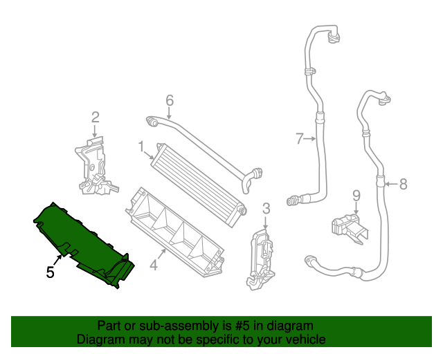 222-505-21-30 - Engine Oil Cooler Air Duct 2014-2017 Mercedes-Benz S 63 ...
