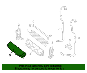 222-505-21-30 - Engine Oil Cooler Air Duct 2014-2017 Mercedes-Benz S 63 ...