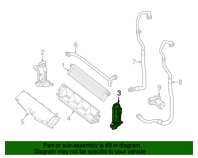 222-505-00-40 - Engine Oil Cooler Bracket 2014-2017 Mercedes-Benz S 63 ...