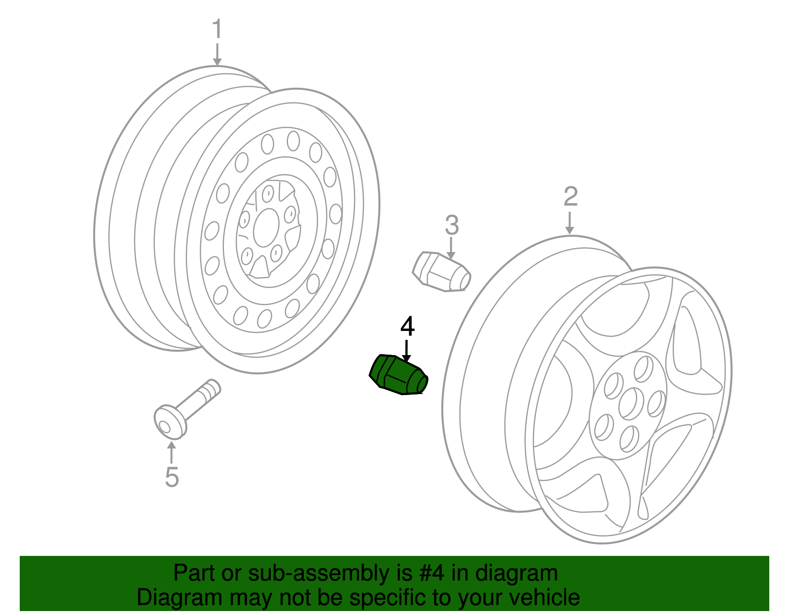 2003-2019 GM Wheel Lug Nut Cap 09594433 GM | GMPartsDirect.com