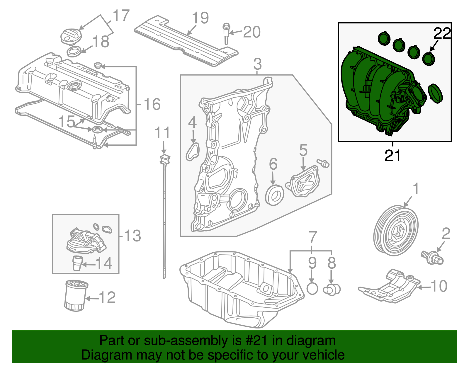 17100-R40-A00 - 2008-2015 Honda - Manifold In | Genuine Honda Parts