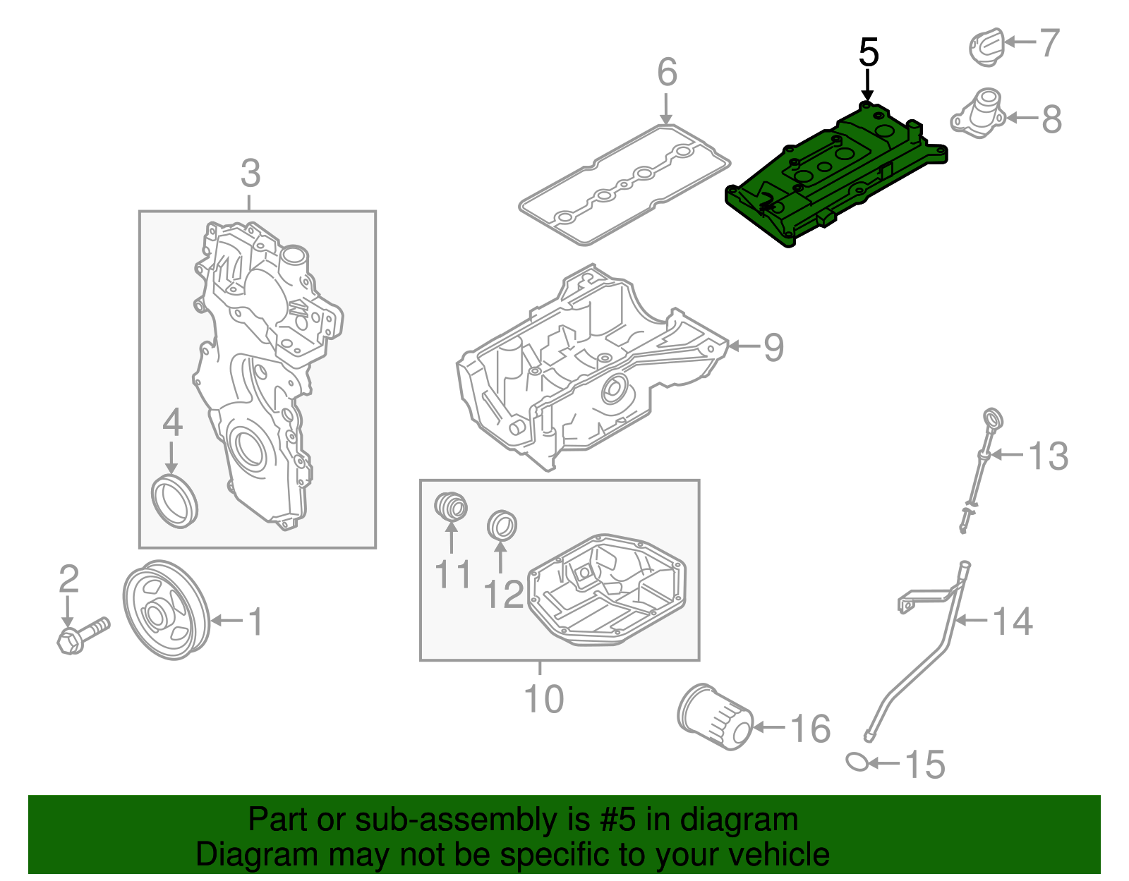 2015-2019 Nissan Sentra Valve Cover 13264-3RC1A | OEM Parts Online