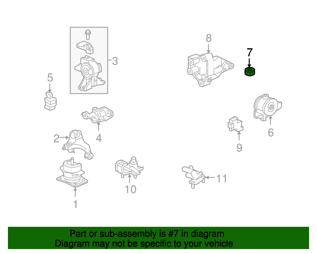 50815-S0X-A00 - Rear Mount Damper 1999-2014 Honda | Honda Parts Online
