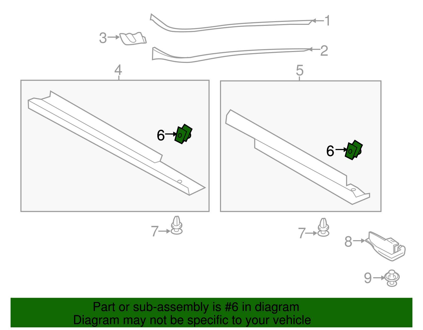 2013-2018 Ford Rocker Molding Retainer Clip W715364-S300 | Awesome Parts