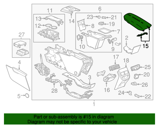 2018-2019 Cadillac XTS Armrest 84177202 | GMPartsDirect.com