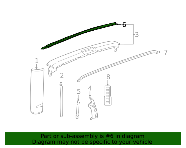 2003-2024 GM Black Grained Rear Driver Side Body Opening Side Applique ...