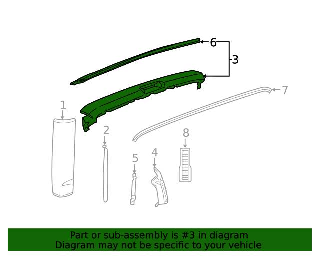 2003-2024 GM Rear Upper Body Opening Applique with Seal 22825852 GM ...