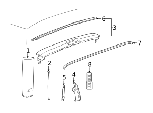 2003-2024 GM Rear Upper Body Opening Applique with Seal 22825852 GM ...