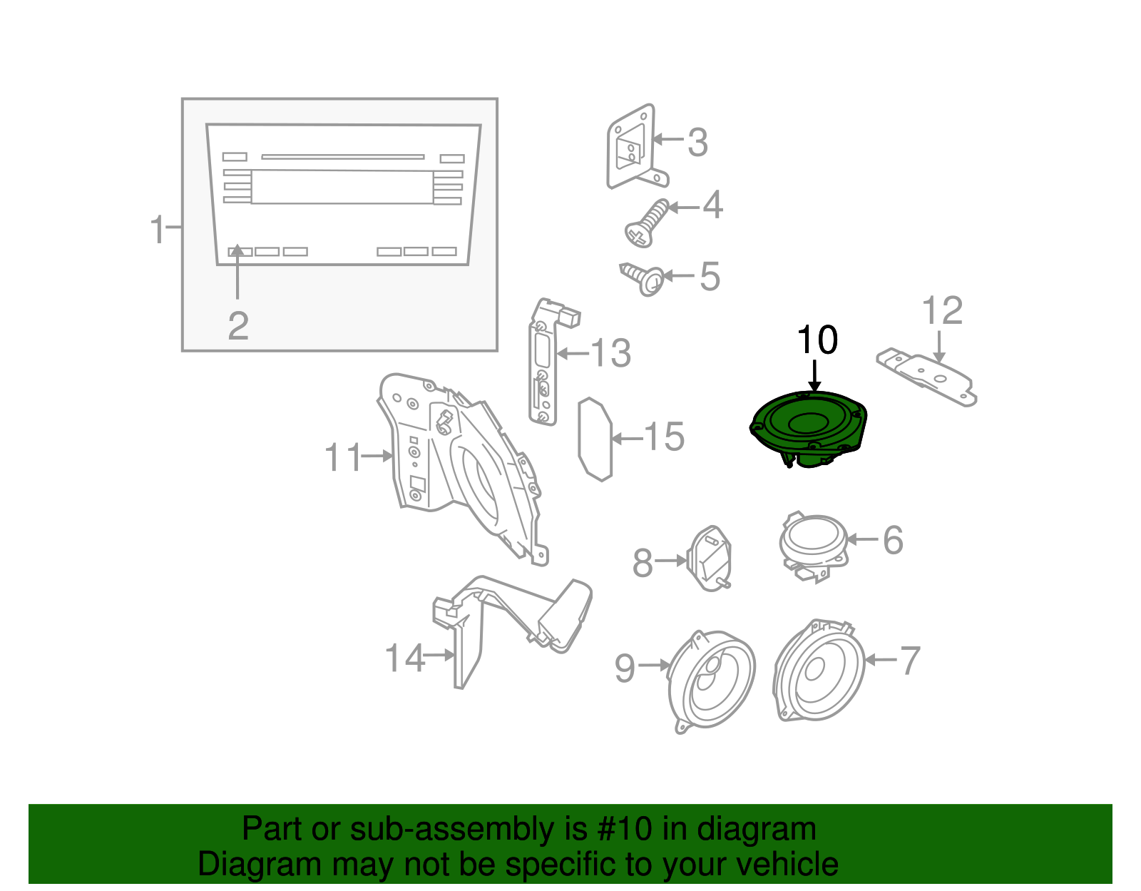 2010-2014 Subaru Legacy Woofer 86301AJ85A | Subaru Parts Exchange