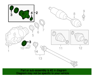31-50-7-601-995 - CV Axle Shaft Carrier Bearing Bracket 2011-2018 BMW ...