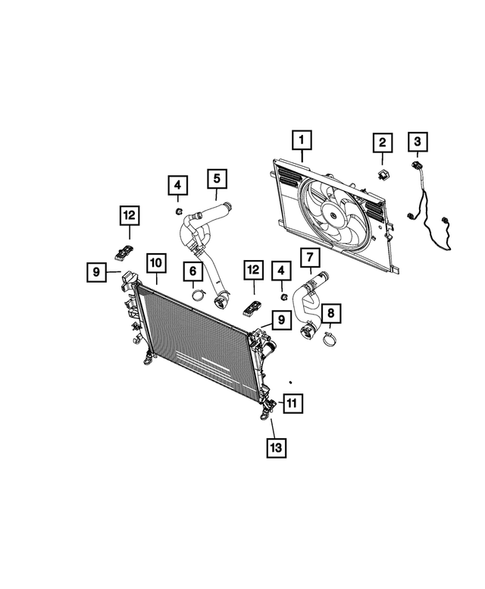 Radiator and Related Parts; Charge Air Cooler for 2022 Jeep Renegade ...