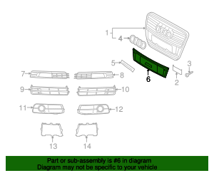2009-2011 Audi License Mount 4F0-807-285-CC-T94 | OEM Parts Online