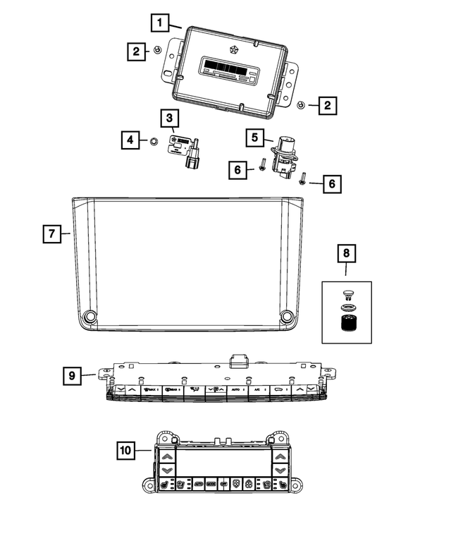 MOPAR A C AND HEATER MODULE - 68422664AG - 68422664AG | Mopar Online Parts