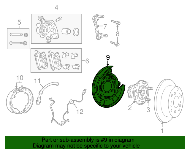 68159653AA - Brake Backing Plate - 2012-2017 Mopar | Mopar Parts Canada