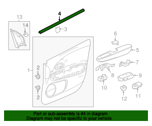 72335-T7A-003 - Belt Weather-Strip 2016-2022 Honda HR-V | Honda Parts ...