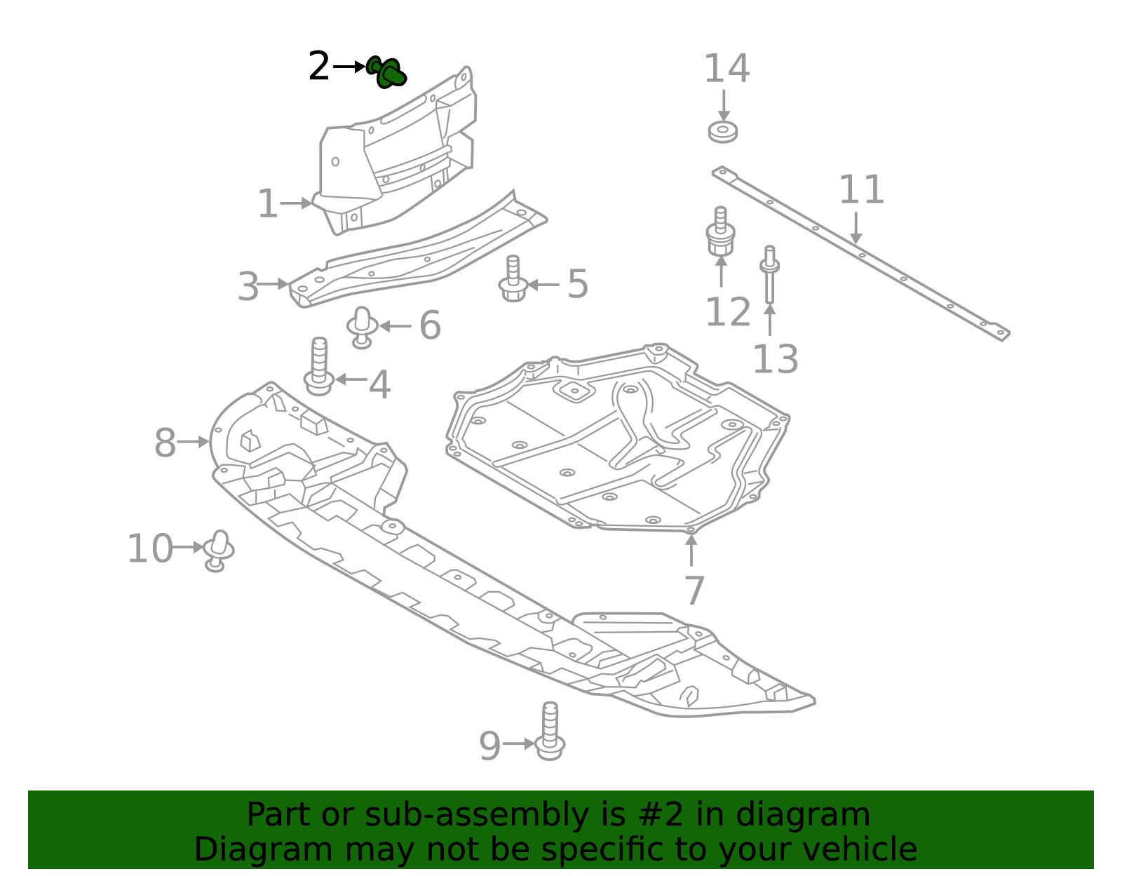 MUA00010 - Radiator Support Splash Shield Clip 2022-2024 Mitsubishi ...