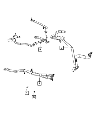 2011-2019 Mopar Heater Supply And Return Hose And Tube 5058907AE ...
