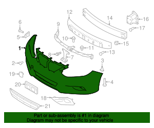 62022-9HS0H - Bumper Cover 2016-2018 Nissan Altima | Nissan Parts ...