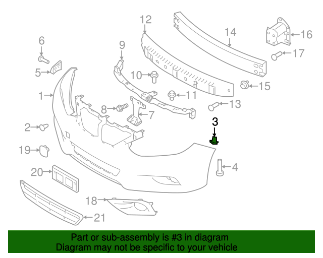 2008-2020 Nissan Bumper Cover Side Bracket 62224-JG000 | QuirkParts